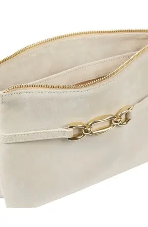 LK BENNETT Cleo Oloid Suede Crossbody Bag - Cream