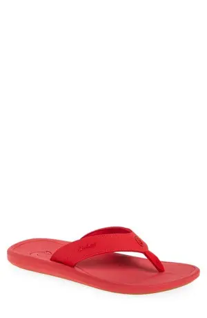 Olukai Ki Flip Flop - Bright Red / Red Lava