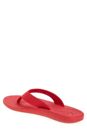 Olukai Ki Flip Flop - Bright Red / Red Lava