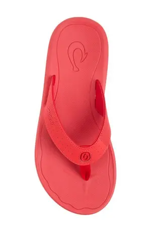 Olukai Ki Flip Flop - Bright Red / Red Lava