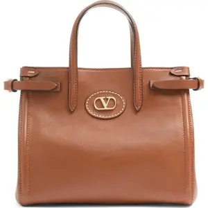 Valentino Garavani Antibes Leather Tote - Tabacco