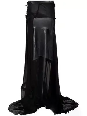 Dsquared2 Asymmetric Maxi Skirt - Black