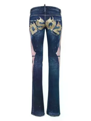 Dsquared2 Metallic-detailing Flared Jeans