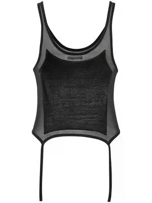 Dsquared2 Semi-sheer Tank Top - Black