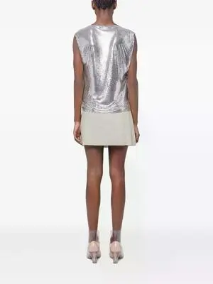Rabanne Pleated Mini Skirt - Neutrals