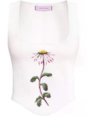 MARGHERITA MACCAPANI Floral-print Tank - White