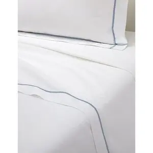 YVES DELORME Athena Cotton Flat Sheet - Celeste