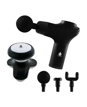 PURSONIC Muscle Recovery & Relaxation Power Duo: Massage Gun & Handheld Electric Sport Massager - Black