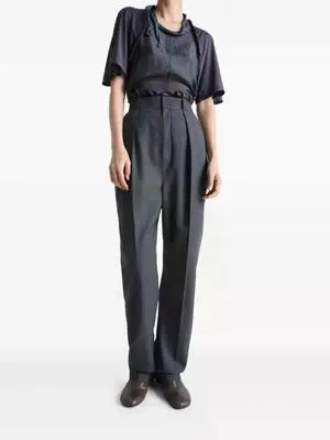 LEMAIRE Dropped Crotch Pleated Trousers - Grey