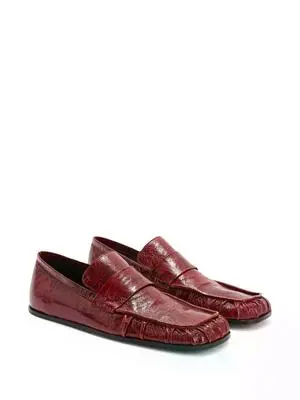 JIL SANDER Leather Loafers - Red