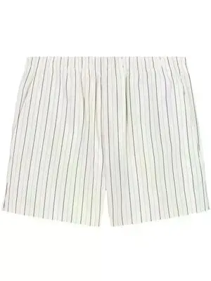 AMI Paris Striped Elasticated Shorts - White