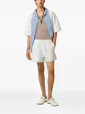 AMI Paris Striped Elasticated Shorts - White