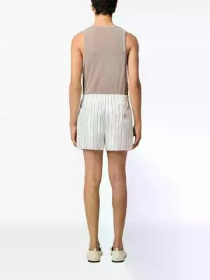 AMI Paris Striped Elasticated Shorts - White