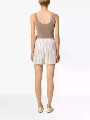 AMI Paris Striped Elasticated Shorts - White