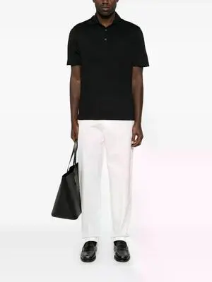 LARDINI Jersey Polo Shirt - Black