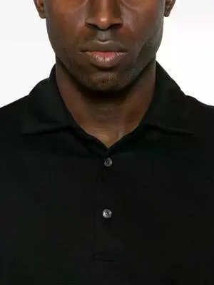 LARDINI Jersey Polo Shirt - Black