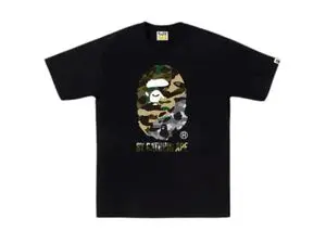 A BATHING APE 1st Camo Crazy Bathing Ape Tee Shirt - Black