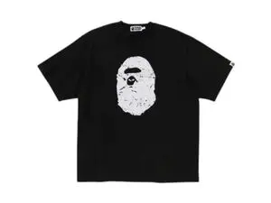A BATHING APE Heavy Washed Ape Head Relaxed Fit Tee Shirt - Black