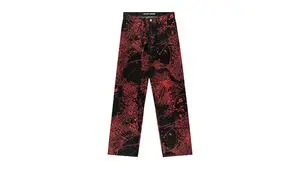 Women's Red Black Jeans