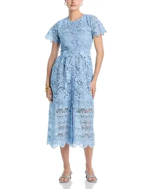 Waimari Hibiscus Lace Midi Dress