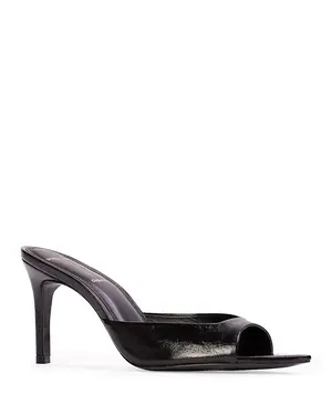 BLACK SUEDE STUDIO Brea Patent Leather High Heel Sandals - Black Leather