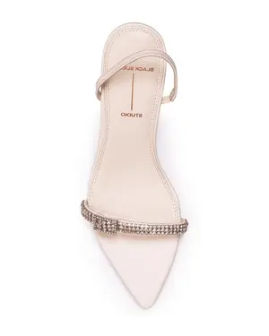 BLACK SUEDE STUDIO Bowie Crystal Embellished Slingback Sandals
