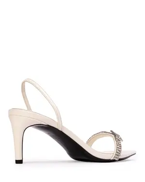 BLACK SUEDE STUDIO Bowie Crystal Embellished Slingback Sandals