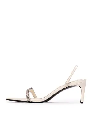 BLACK SUEDE STUDIO Bowie Crystal Embellished Slingback Sandals
