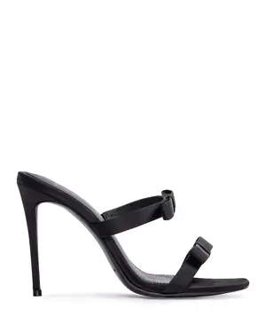 BLACK SUEDE STUDIO Satin High Heel Bow Sandals