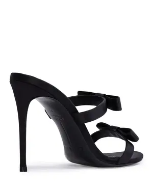 BLACK SUEDE STUDIO Satin High Heel Bow Sandals