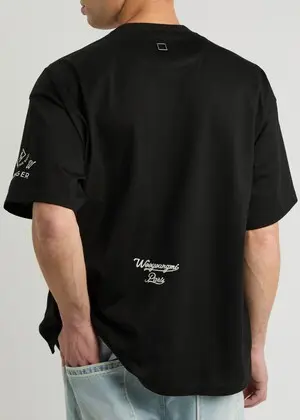 Wooyoungmi Logo-Embroidered Cotton T-Shirt In Black - 40% Off
