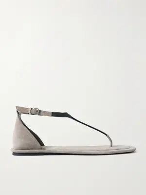 Brunello Cucinelli Bead-embellished Suede Sandals