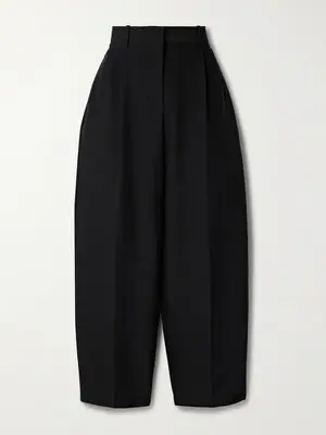 THE ROW Lilas Pleated Wool-blend Twill Tapered Trousers