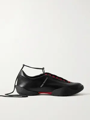 ADIDAS ORIGINALS Y-3 Regu Leather Sneakers - Black