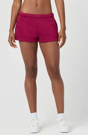 FLORENCE BY MILLS Cozy Crush Sweat Shorts - Bing Cherry