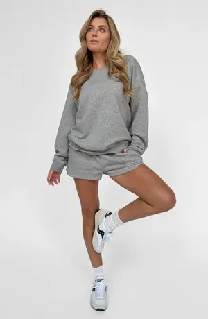 FLORENCE BY MILLS Cozy Crush Sweat Shorts - Heather Grey