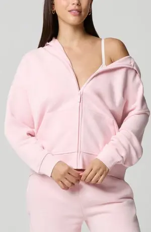 FLORENCE BY MILLS Oversized Zip-up Hoodie - Ballet Slipper