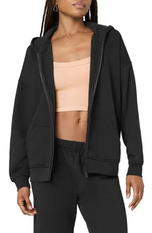 FLORENCE BY MILLS Oversized Zip-up Hoodie - Black