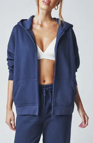 FLORENCE BY MILLS Oversized Zip-up Hoodie - Navy