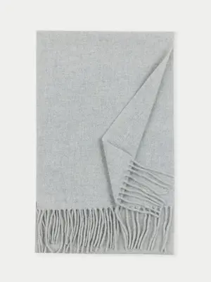 GOBI MONGOLIAN CASHMERE Cashmere Fringed Scarf - Dawn Blue