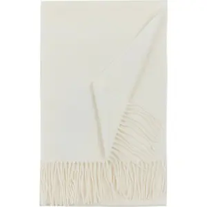 GOBI MONGOLIAN CASHMERE Cashmere Fringed Scarf - White