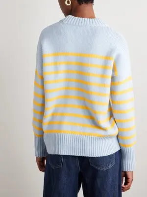 LA LIGNE Marin Striped Wool And Cashmere-blend Sweater