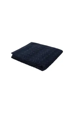 Missoni Chalk 150x100 Cm Beach Towel In Zigzag Cotton Terry Cloth - Blue