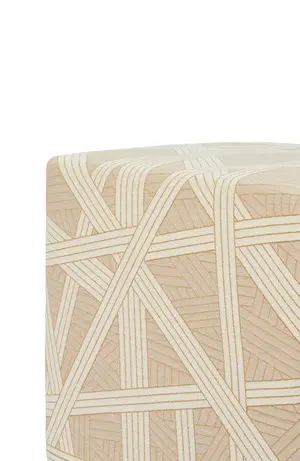 Missoni Nastri 40x40x40 Cm Footstool Cube With Contrasting Stitching - Beige