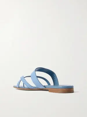 Manolo Blahnik Susa Leather Sandals - Blue