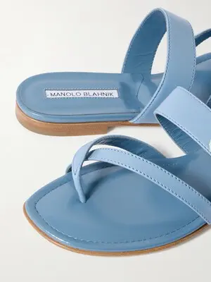Manolo Blahnik Susa Leather Sandals - Blue