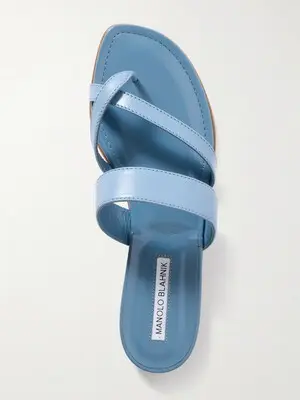Manolo Blahnik Susa Leather Sandals - Blue