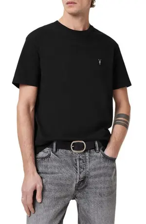 ALLSAINTS Dexter Logo Embroidered T-shirt - Jet Black