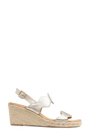 PATRICIA GREEN Palm Beach Wedge Sandal - Gold Leather
