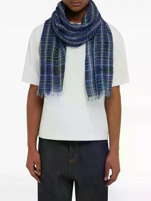 FERRAGAMO Tartan Scarf - Blue